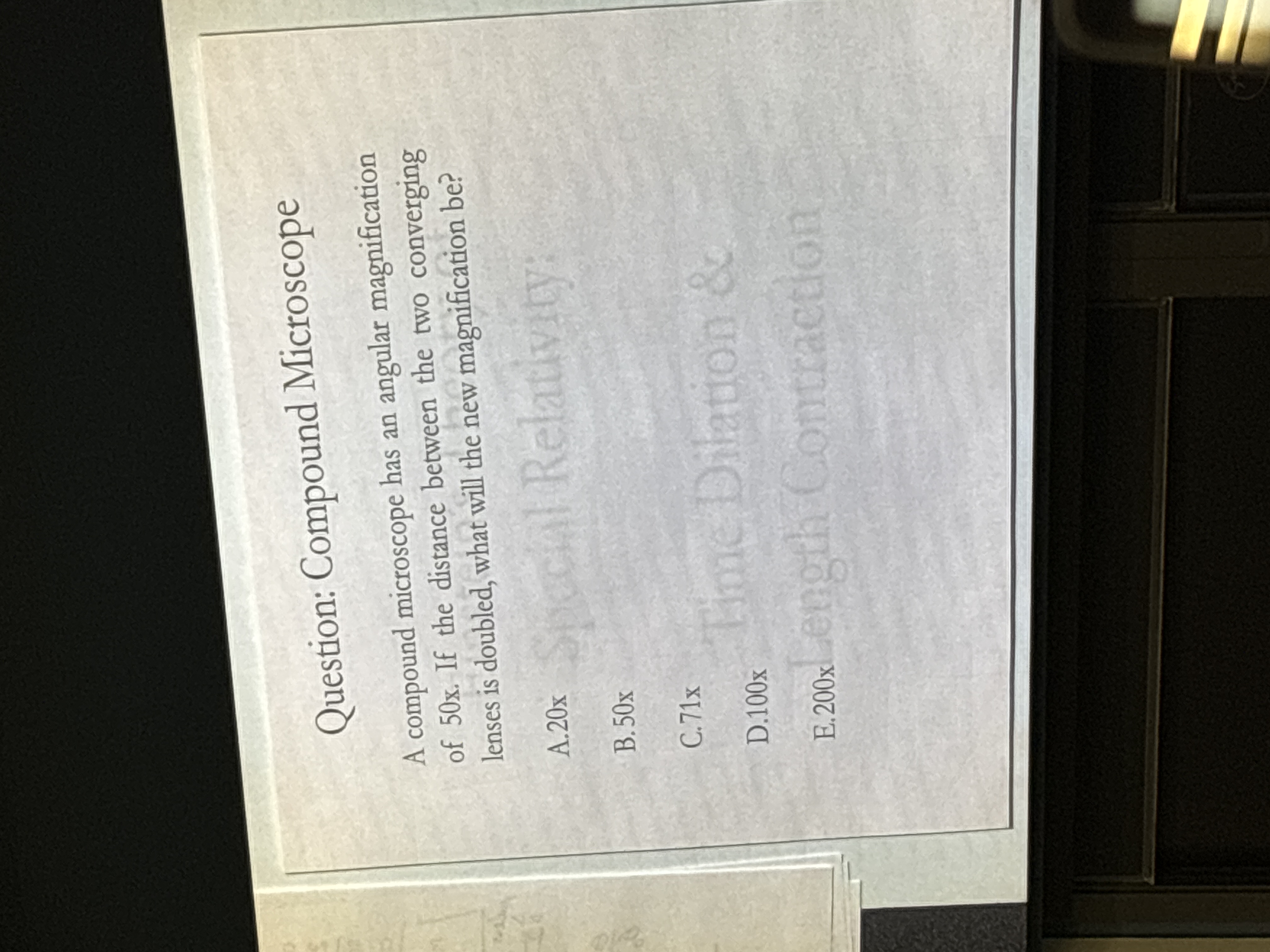 Solved Question: Compound MicroscopeA compound microscope | Chegg.com