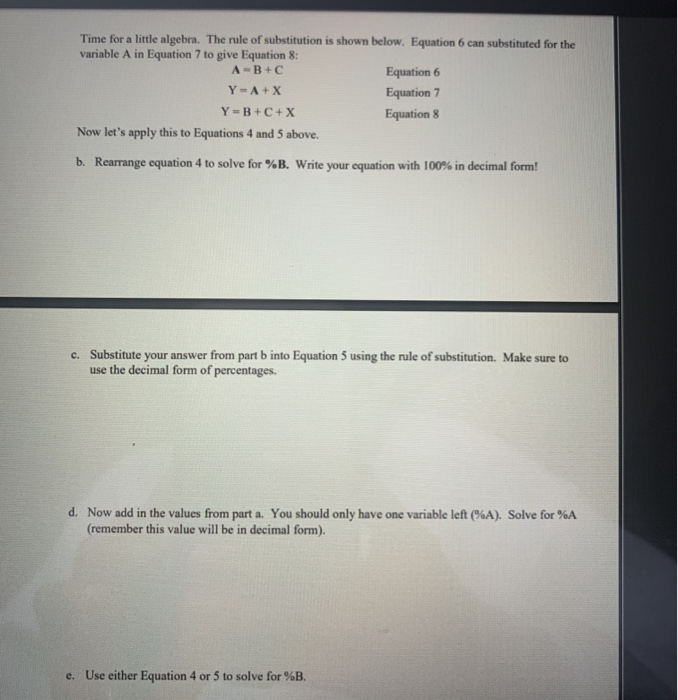 Time for a little algebra. The rule of substitution | Chegg.com