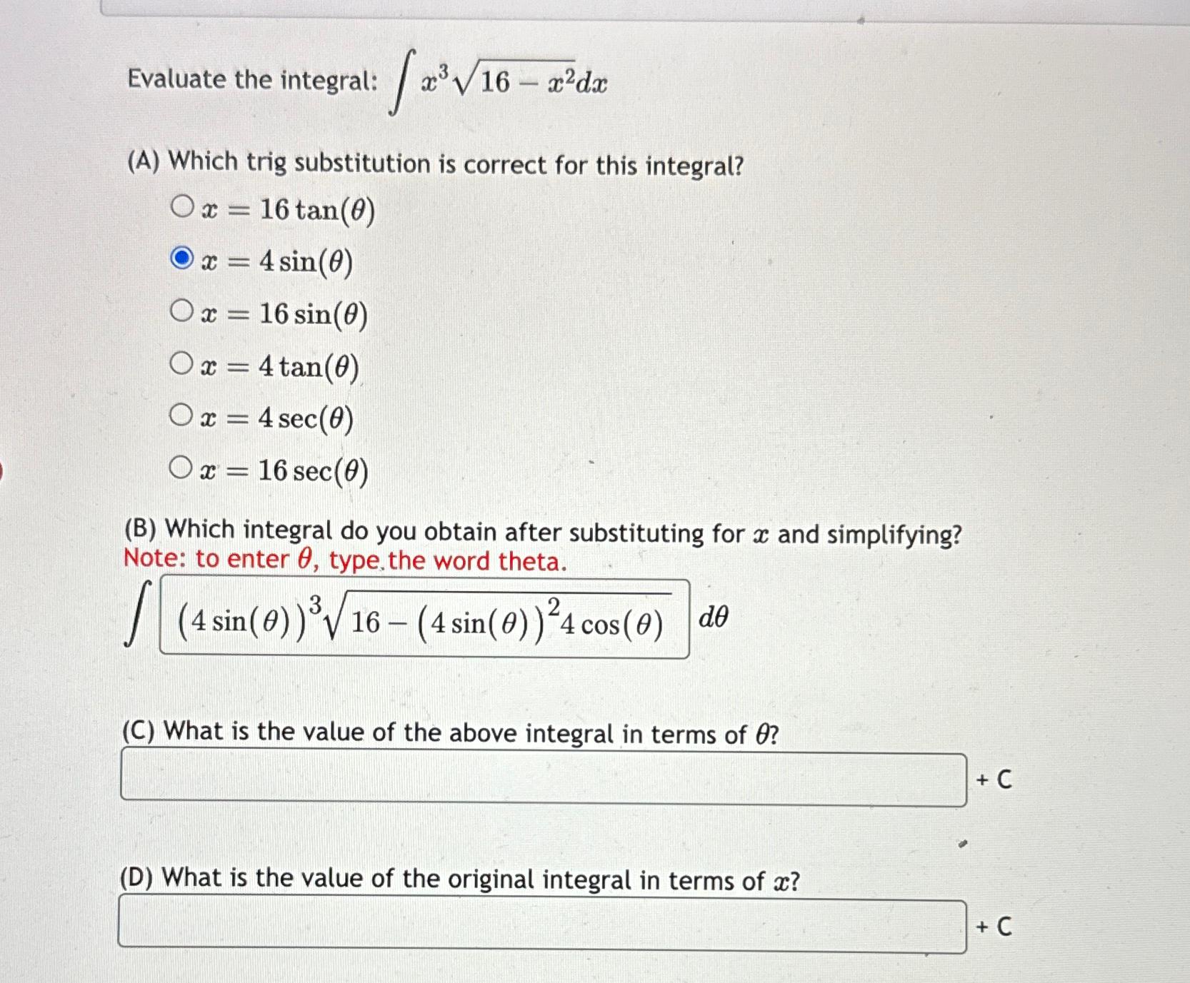 Solved Evaluate the integral: \\\\int | Chegg.com