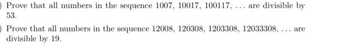 Solved Prove that all numbers in the sequence | Chegg.com