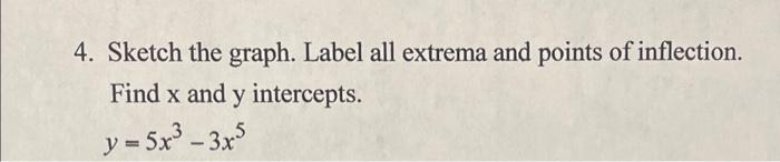 Solved 4. Sketch the graph. Label all extrema and points of | Chegg.com