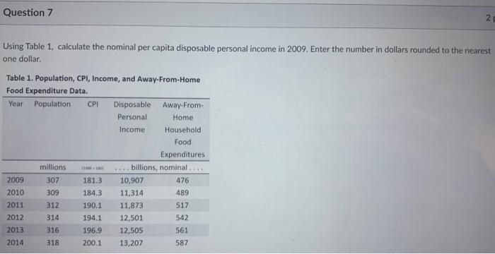 Solved Using Table 1, calculate the nominal per capita | Chegg.com Solved Using Table 1, calculate the nominal per capita | Chegg.com