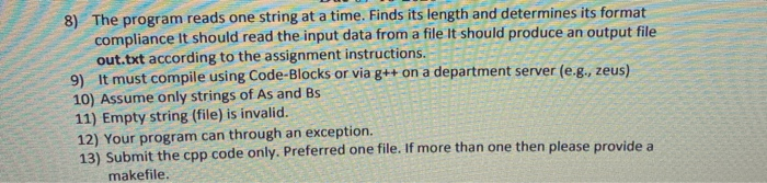 Solved 1) String format checker A string is referred to as | Chegg.com