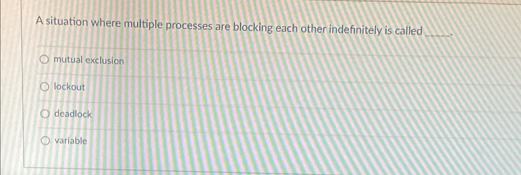 A situation where multiple processes are blocking | Chegg.com
