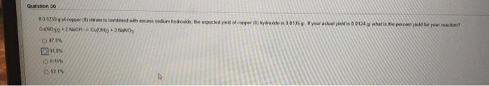 Solved Question 30 0.02 g of copper dels combined with | Chegg.com