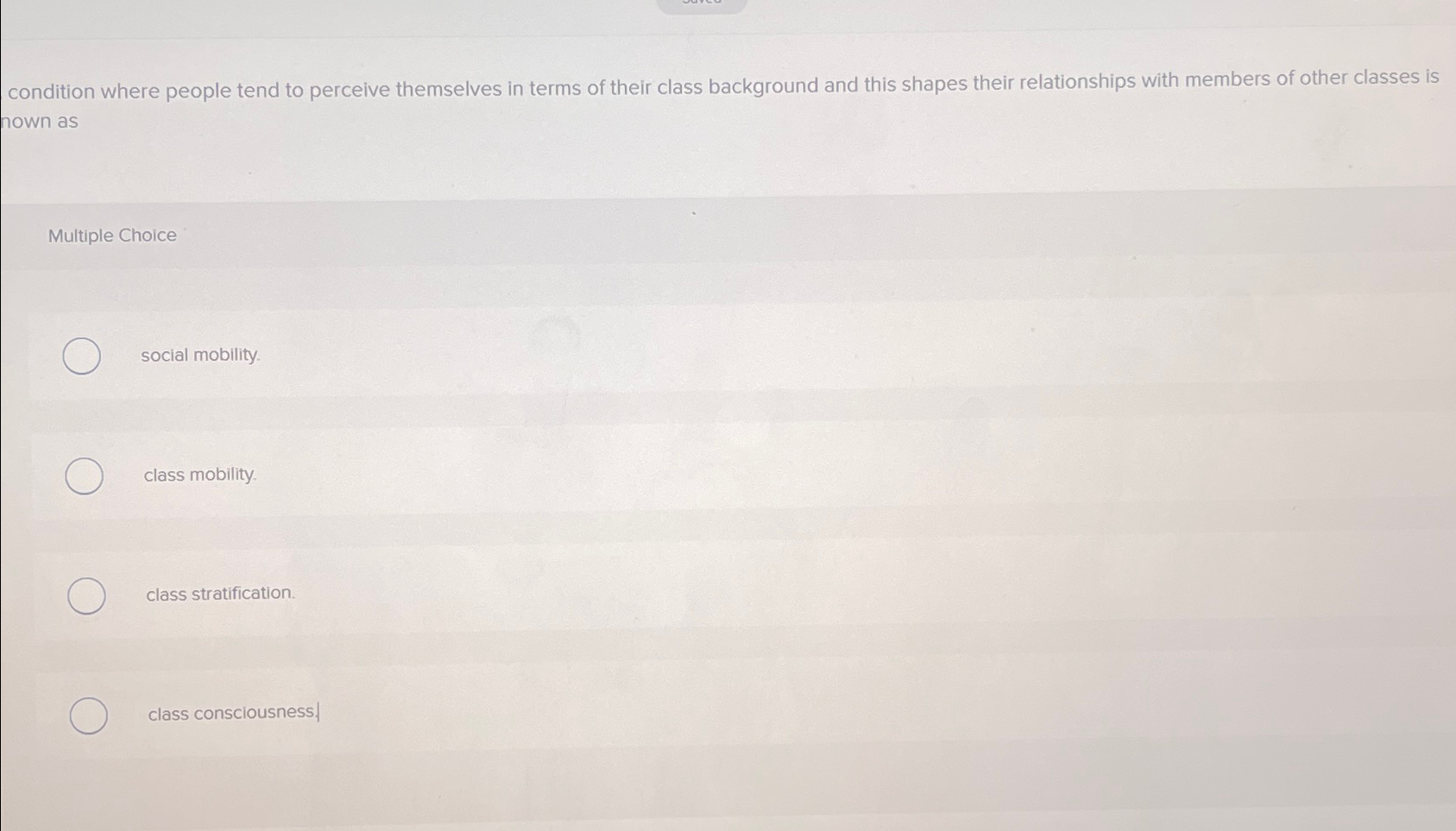 Solved condition where people tend to perceive themselves in | Chegg.com