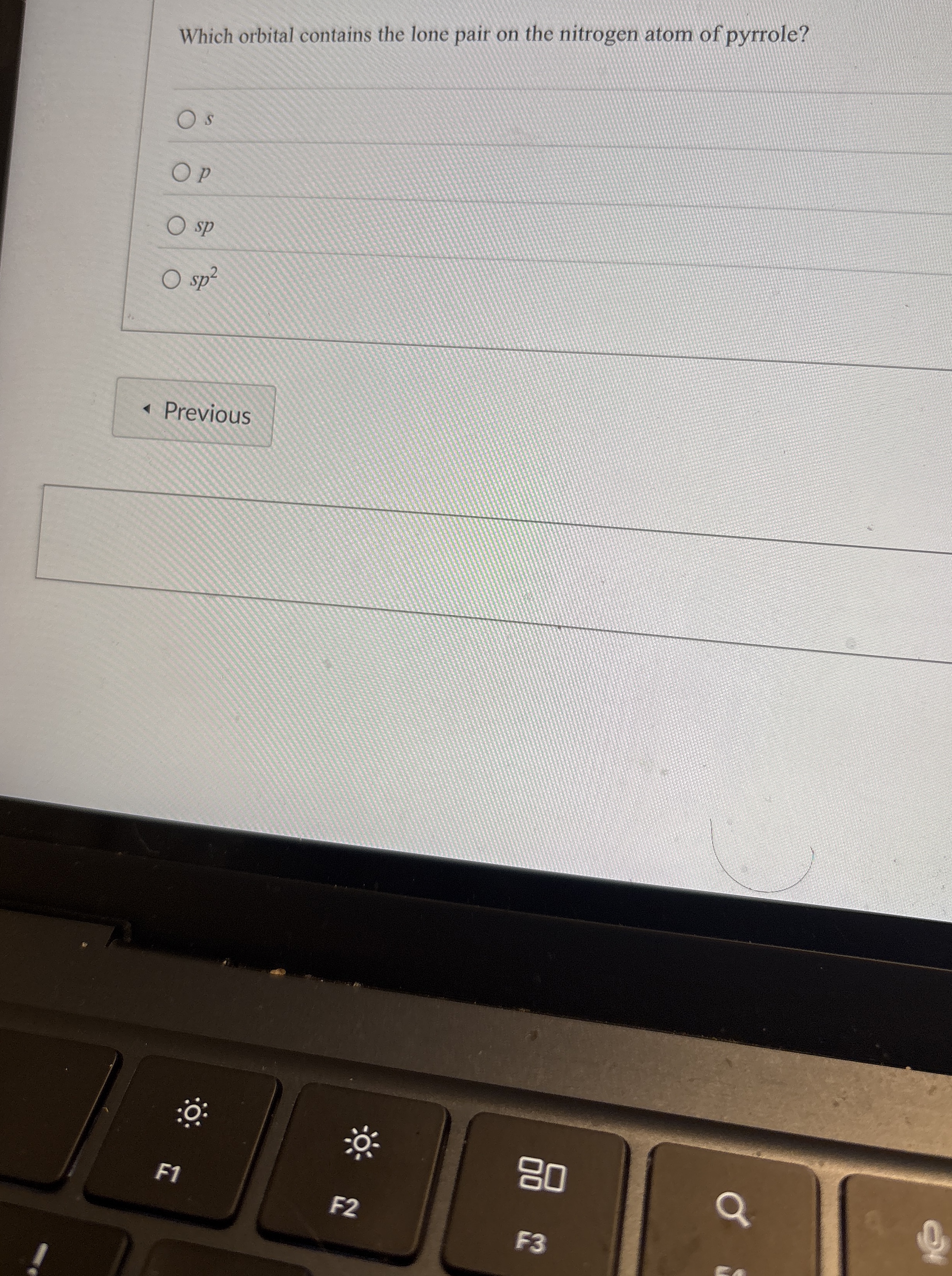 Solved Which orbital contains the lone pair on the nitrogen | Chegg.com