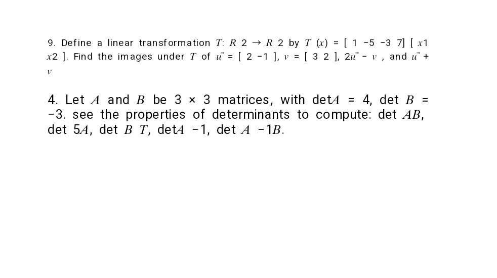 Solved Define a linear transformation T:R2→R2 ﻿by x2. ﻿Find | Chegg.com