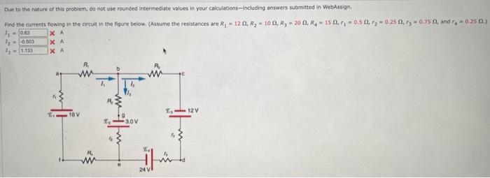Solved Due to the nature of this pecolem, do not use rounded | Chegg.com