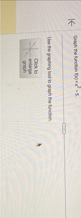 Solved Graph the function f(x)=x2−5. Use the graphing tool | Chegg.com