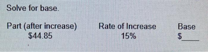 Solved Solve for base. \begin{tabular}{ccl} Part (after | Chegg.com