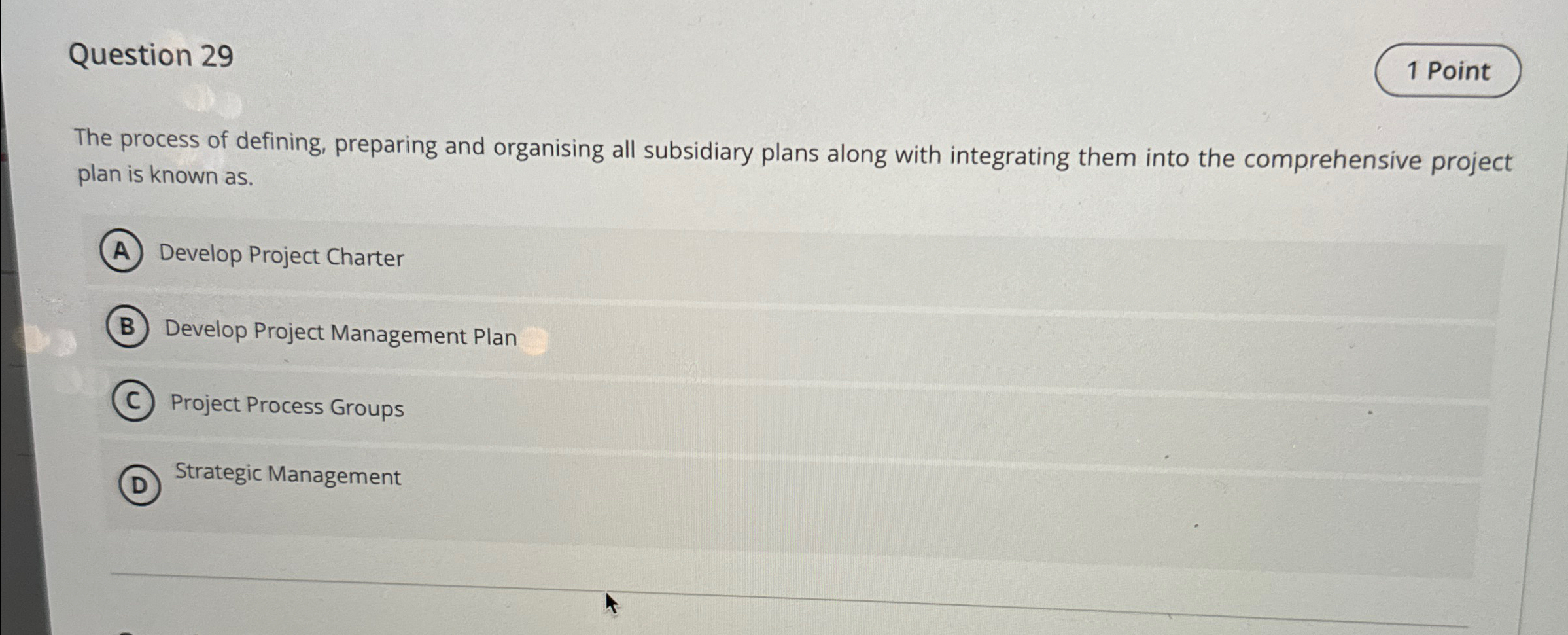 Solved Question 291 ﻿PointThe process of defining, preparing | Chegg.com