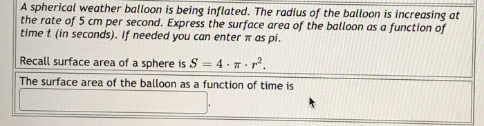 Solved A spherical weather balloon is being inflated. The | Chegg.com