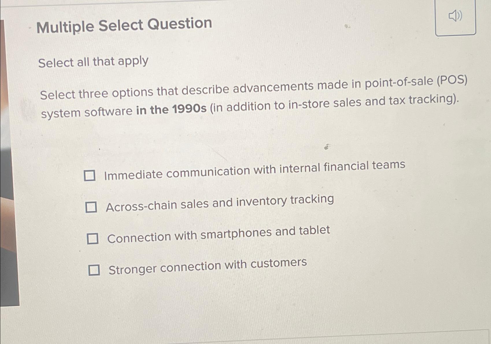 Solved Multiple Select Questionselect All That Applyselect