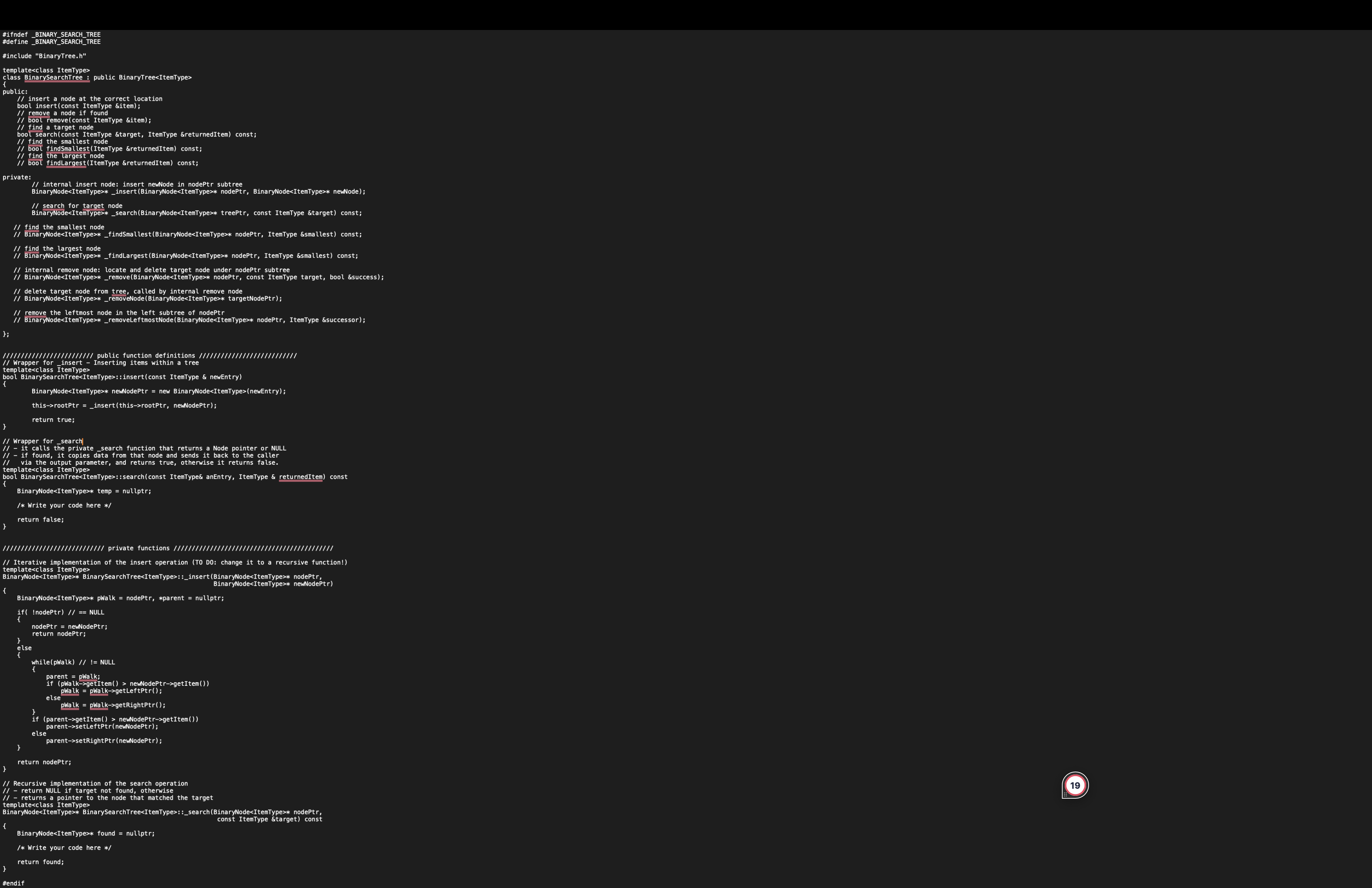Solved #ifndef _BINARY_SEARCH_TREE #define | Chegg.com Solved #ifndef _BINARY_SEARCH_TREE #define | Chegg.com