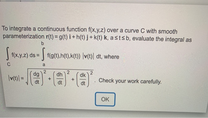 Solved To integrate a continuous function f(x,y,z) over a | Chegg.com