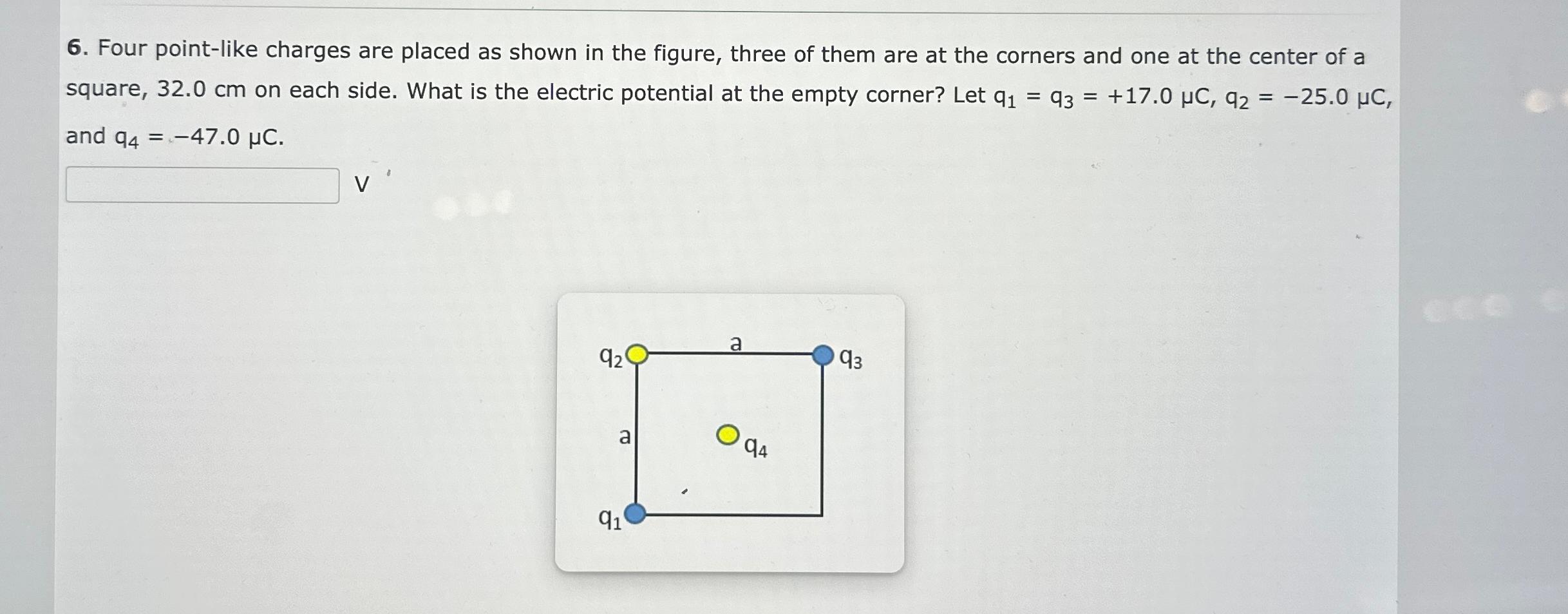 Solved Four point-like charges are placed as shown in the | Chegg.com
