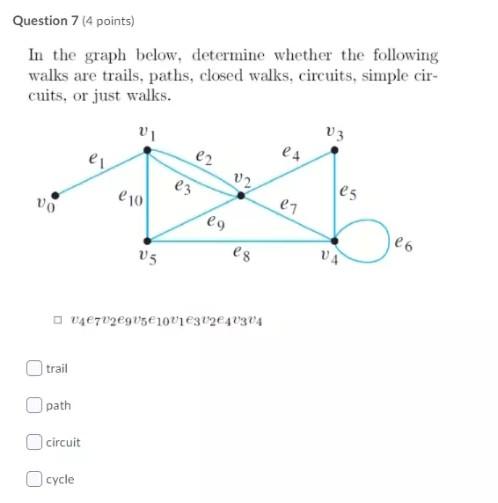 Solved Question 7 (4 points) In the graph below, determine | Chegg.com