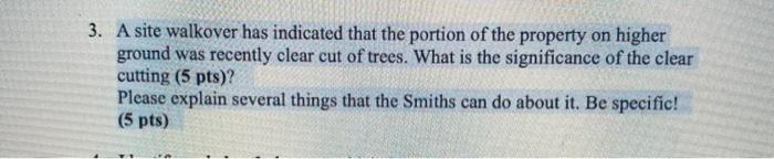 Solved 3. A site walkover has indicated that the portion of | Chegg.com
