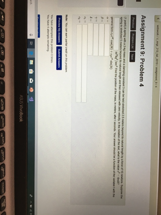 Solved п webwork / z engr 213 fall 2019 / assignment 9/4 | Chegg.com Solved п webwork / z engr 213 fall 2019 / assignment 9/4 | Chegg.com