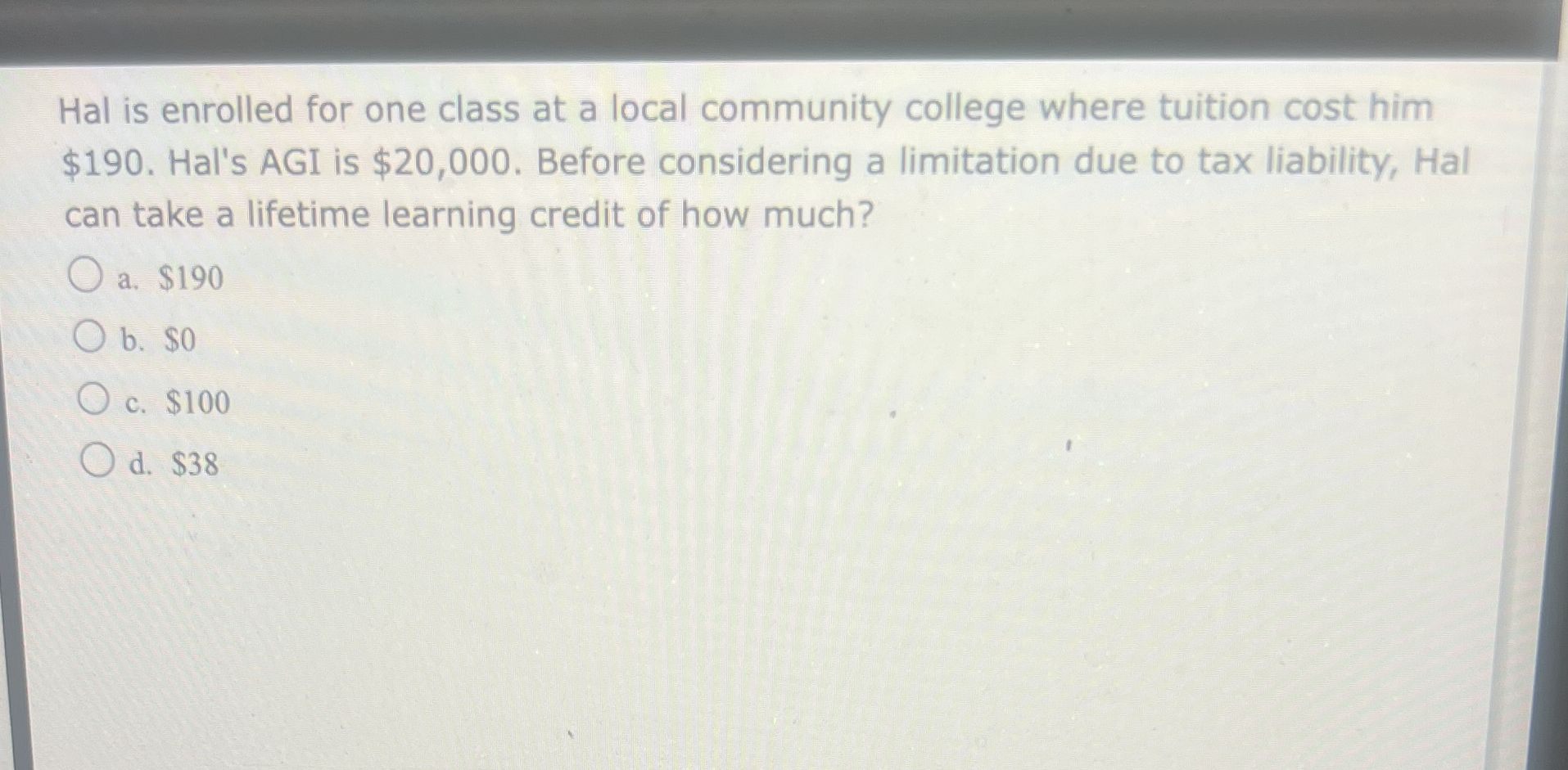 Solved Hal is enrolled for one class at a local community | Chegg.com