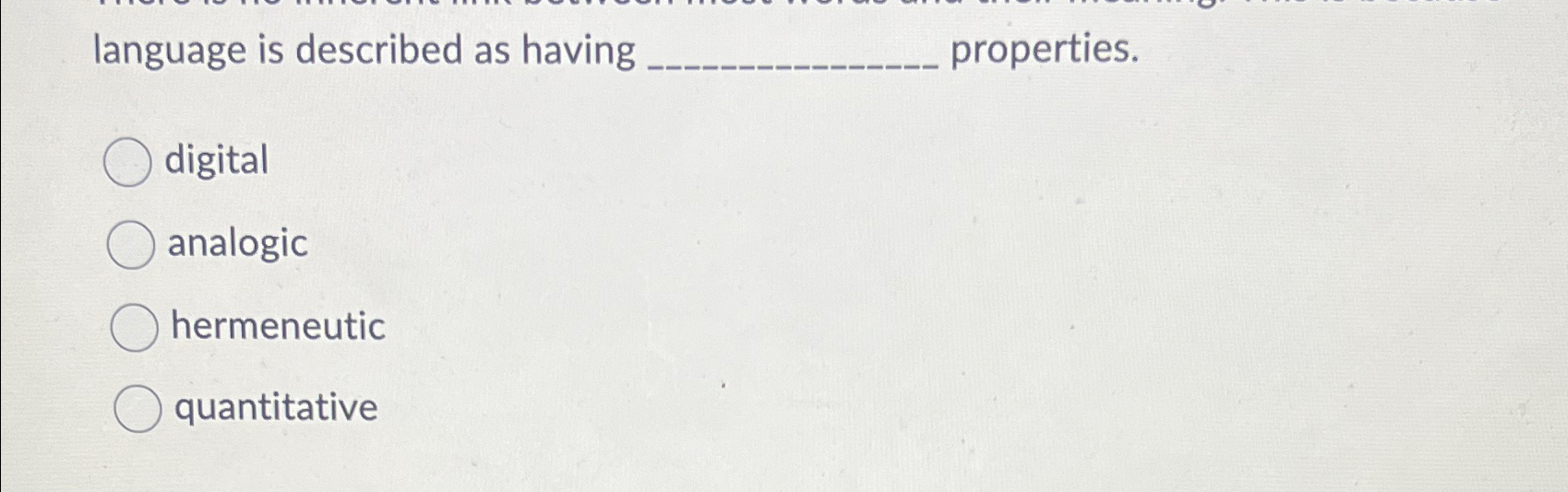 Solved language is described as having | Chegg.com