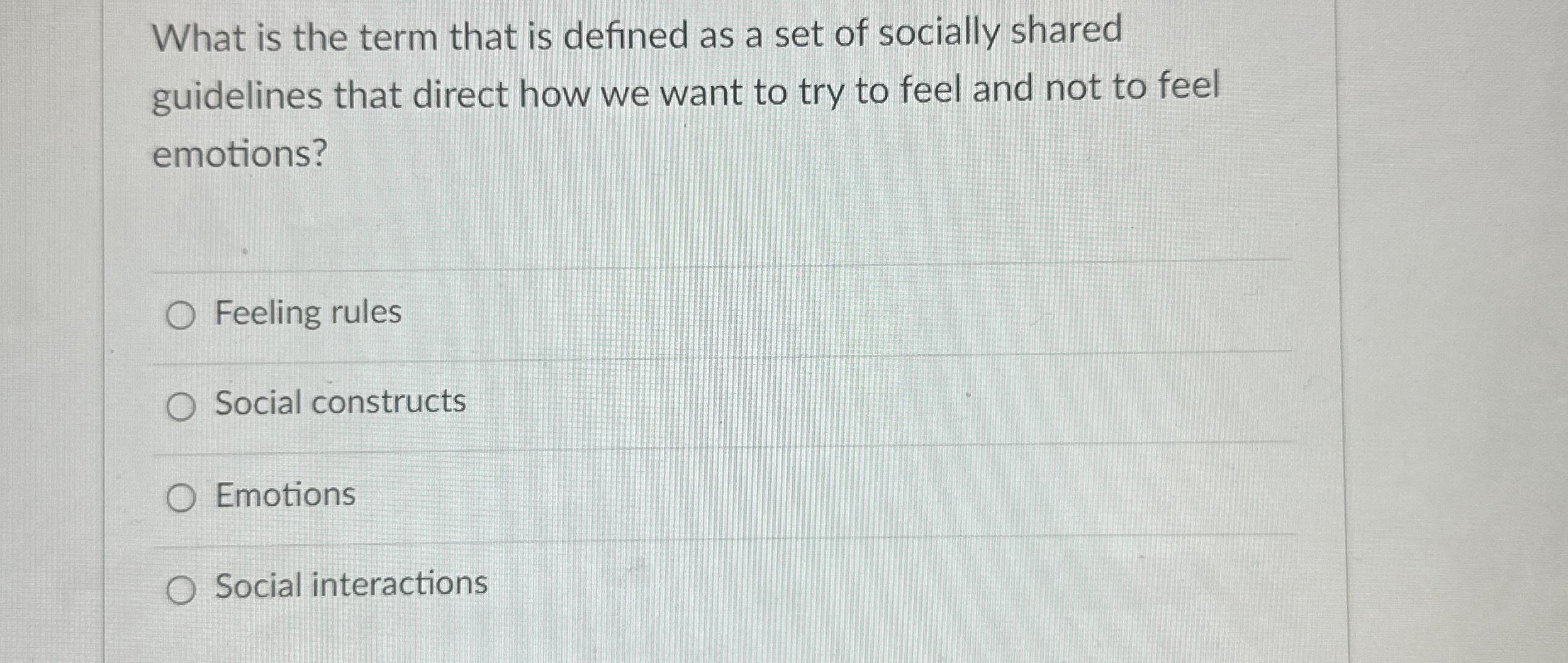 Solved What is the term that is defined as a set of socially | Chegg.com