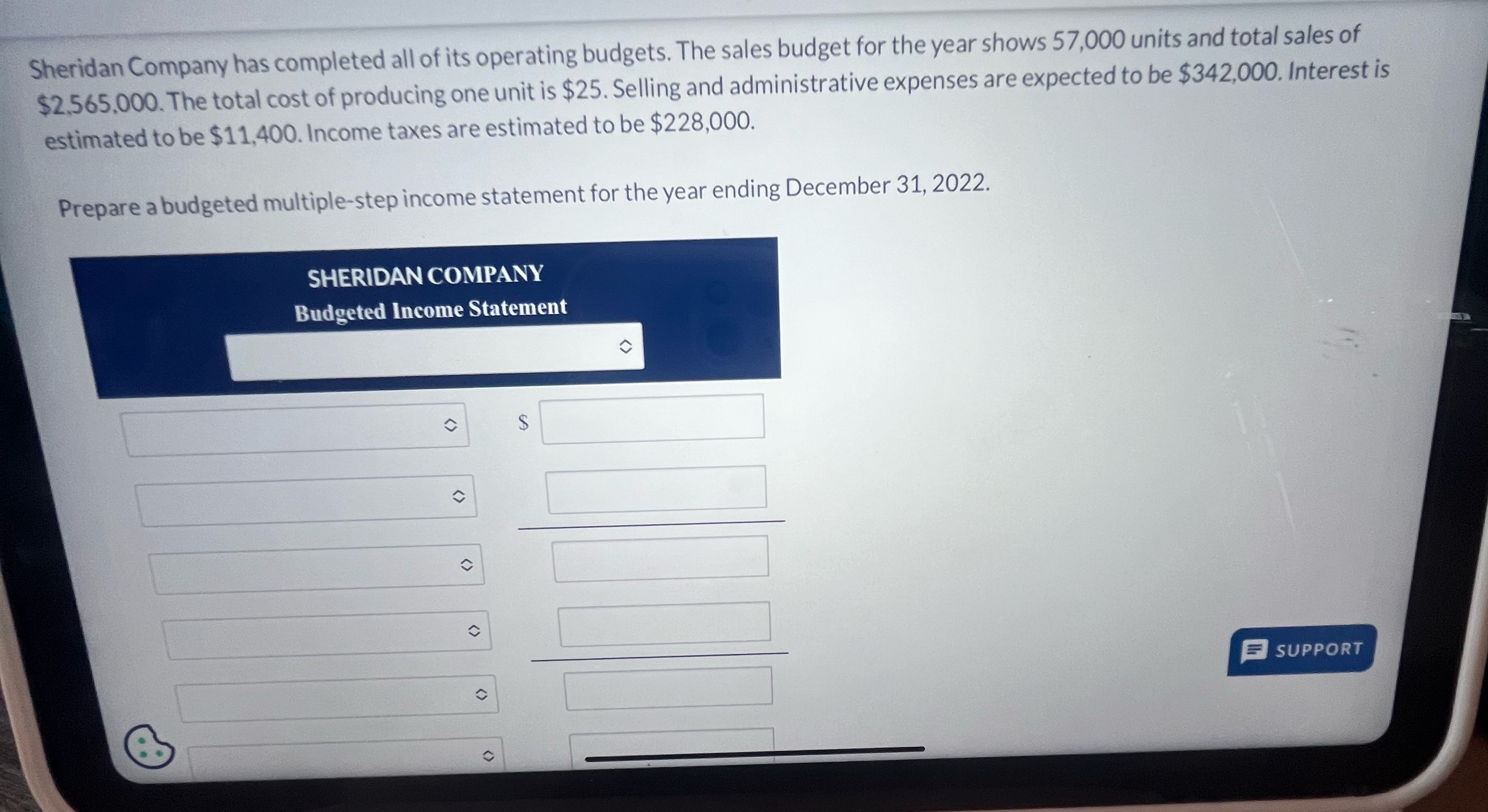 Solved Sheridan Company has completed all of its operating | Chegg.com