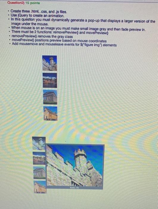 Solved . Question2) 15 pointe • Create three html,.ces, and | Chegg.com