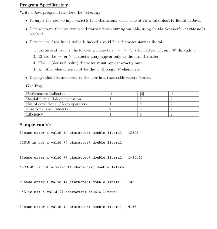 Solved Program Specification:Write a Java program that does | Chegg.com