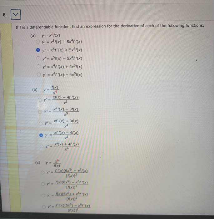Solved Iff is a differentiable function, find an expression | Chegg.com