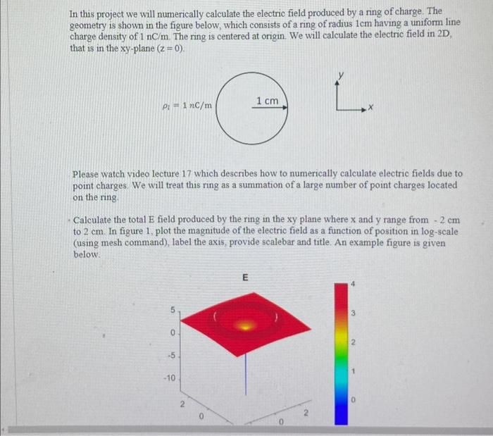 Solved In this project we will numerically calculate the | Chegg.com