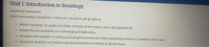 Unit 2: Culture Learning Outcomes Upon successful | Chegg.com