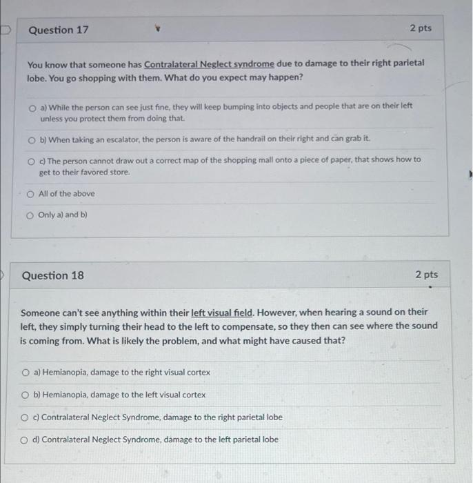 Solved D Question 17 2 pts You know that someone has | Chegg.com