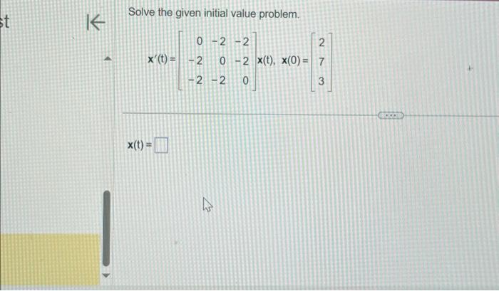 Solved Solve the given initial value problem. | Chegg.com