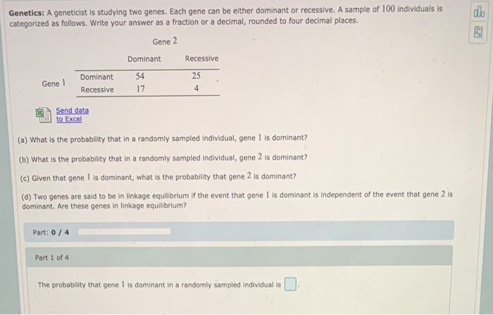 Solved Genetics: A geneticist is studying two genes. Each | Chegg.com