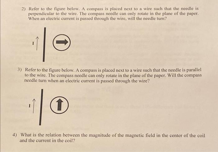a 2) Refer to the figure below. A compass is placed | Chegg.com