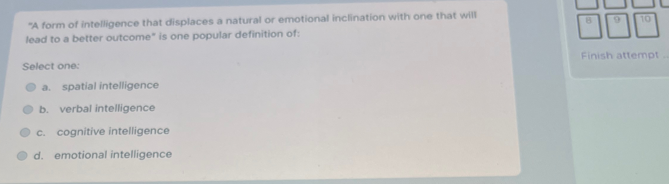 Solved "A form of intelligence that displaces a natural or | Chegg.com