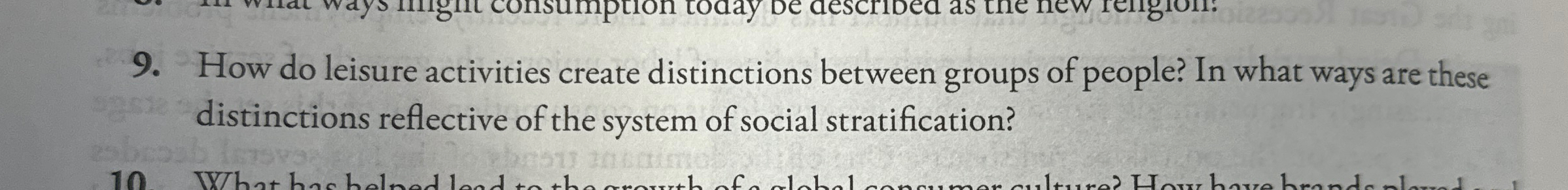 Solved How do leisure activities create distinctions between | Chegg.com