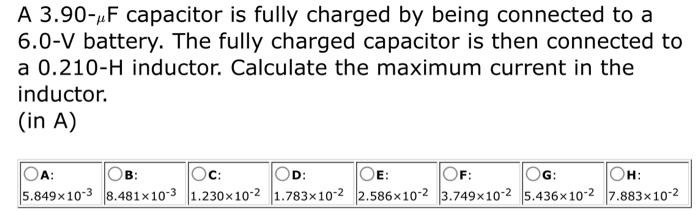 Solved A 3.90−μF capacitor is fully charged by being | Chegg.com