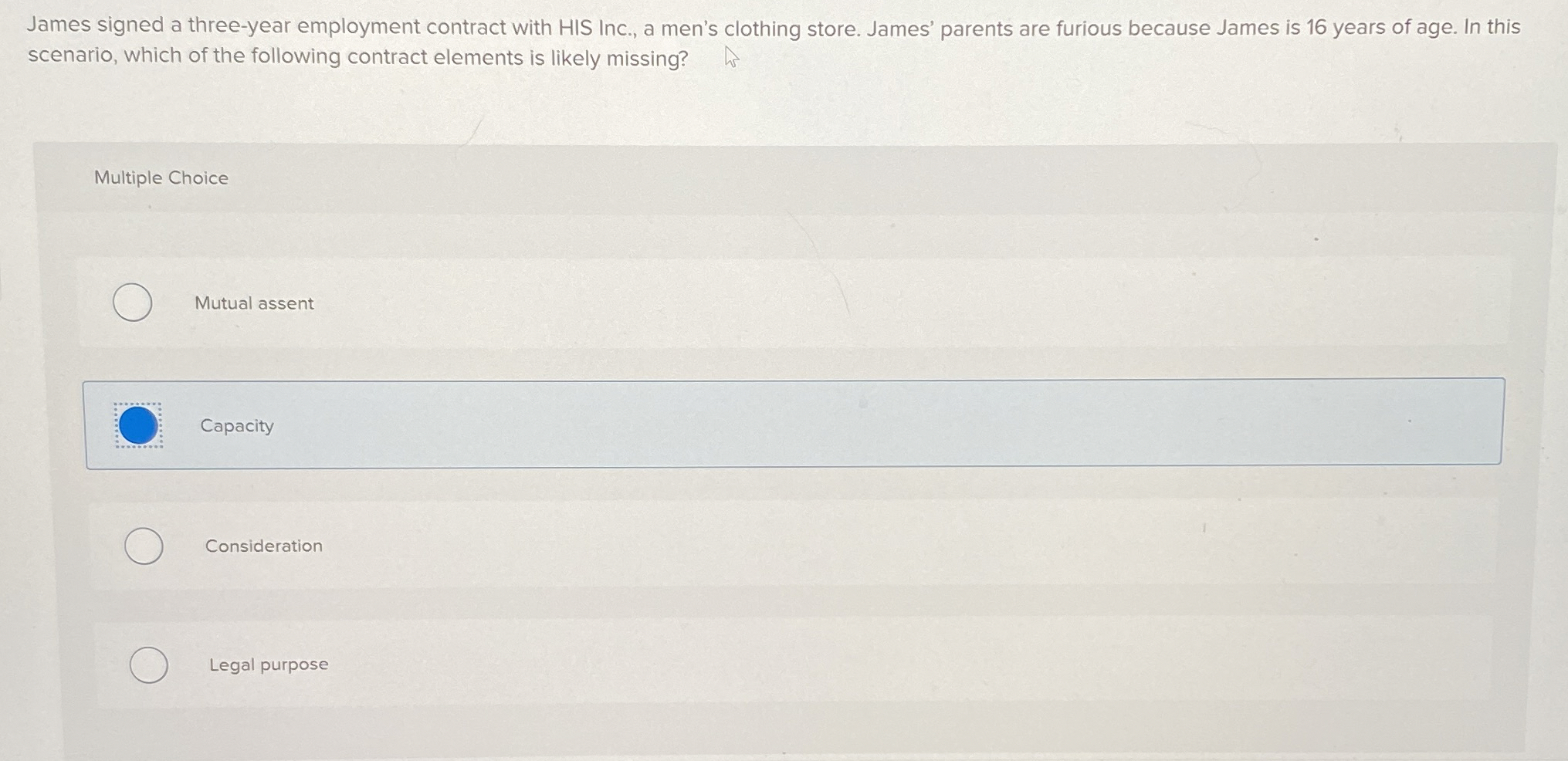 Solved James signed a three-year employment contract with | Chegg.com