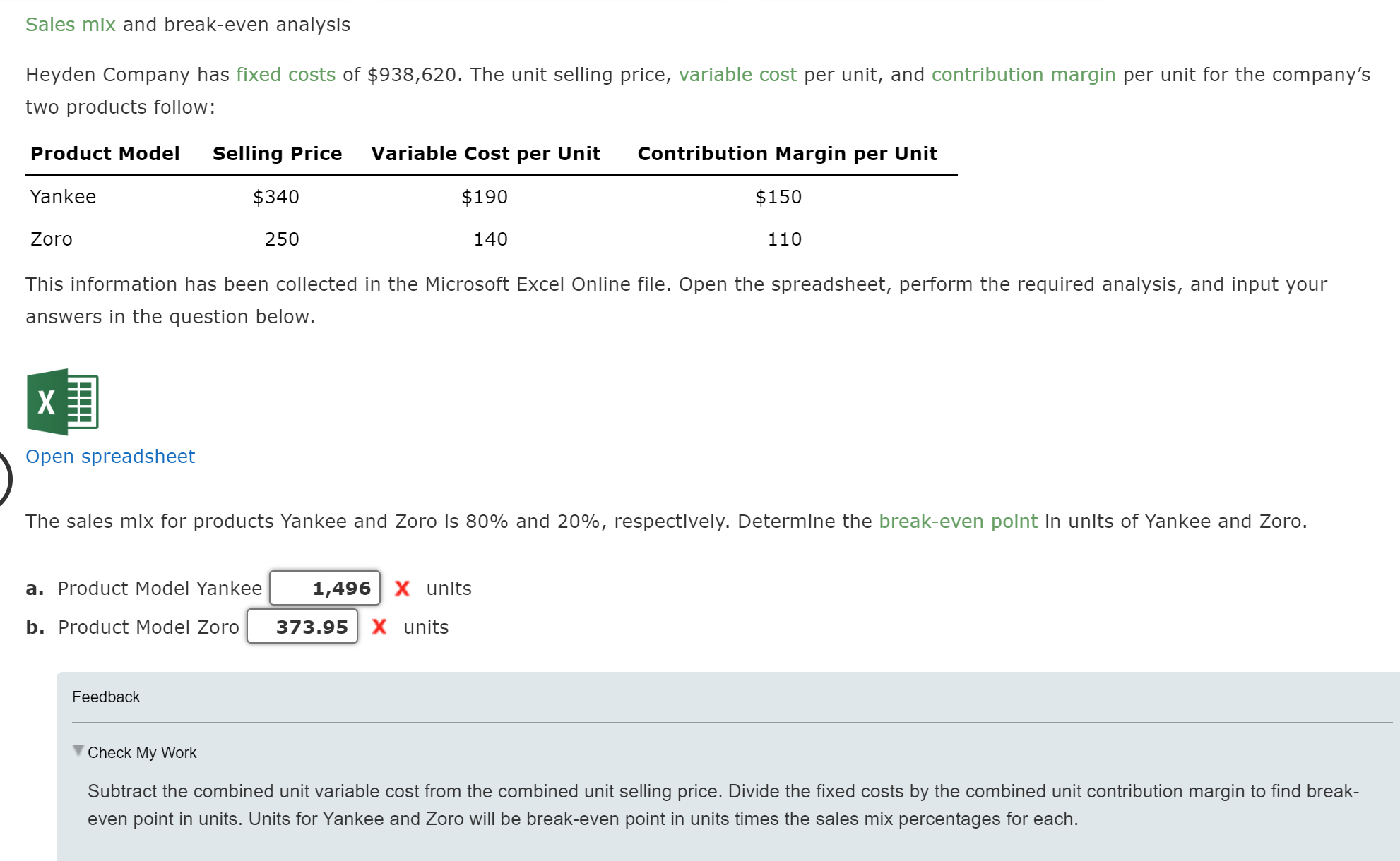 Solved Sales mix and break-even analysisHeyden Company has | Chegg.com