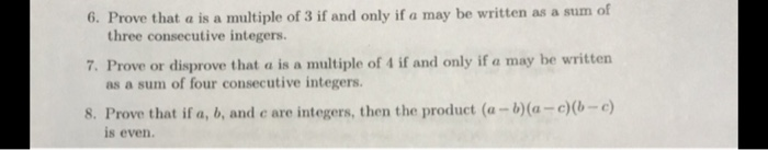 Solved 6. Prove that a is a multiple of 3 if and only if a | Chegg.com