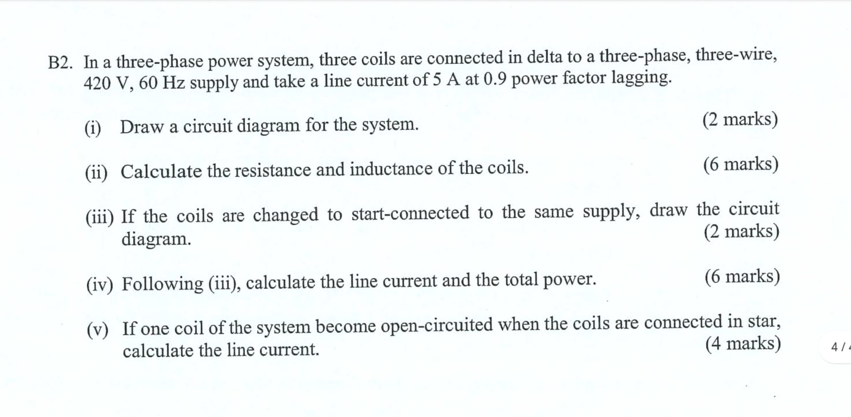 Solved B2. ﻿In a three-phase power system, three coils are | Chegg.com