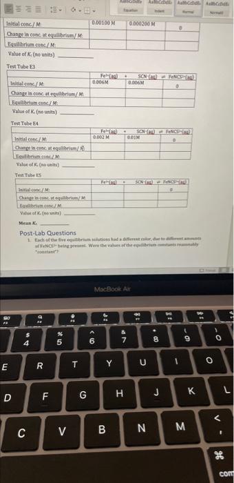 Initial conc./ M: Change in conc. at equilibrium/ M: | Chegg.com