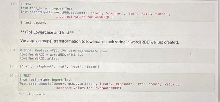 Solved ** Part 1: Creating a base RDD and pair RDDs ** In | Chegg.com