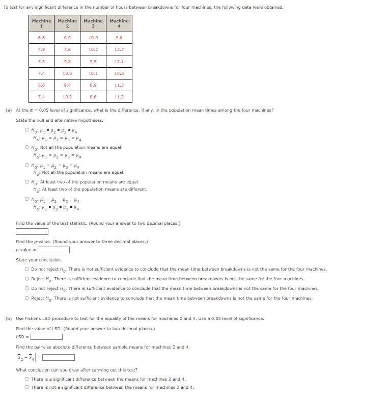 Solved To test for any significant difference in the number | Chegg.com