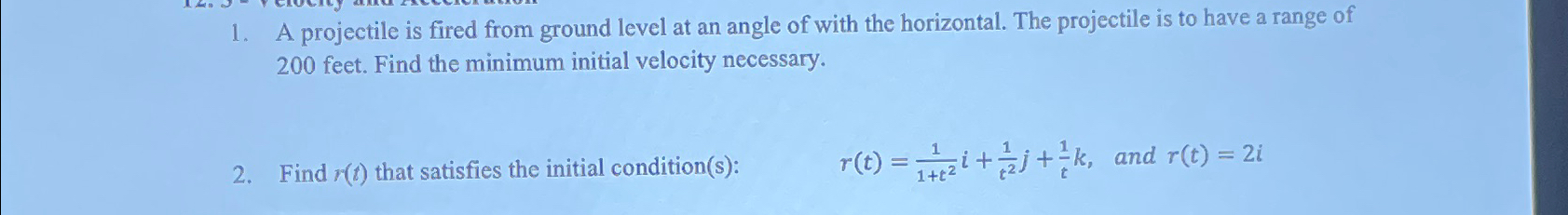 Solved A projectile is fired from ground level at an angle | Chegg.com