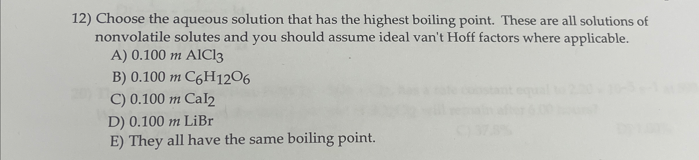 Solved leChoose the aqueous solution that has the highest | Chegg.com