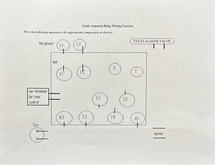 Solved Wire the following aquastat to the appropriate | Chegg.com